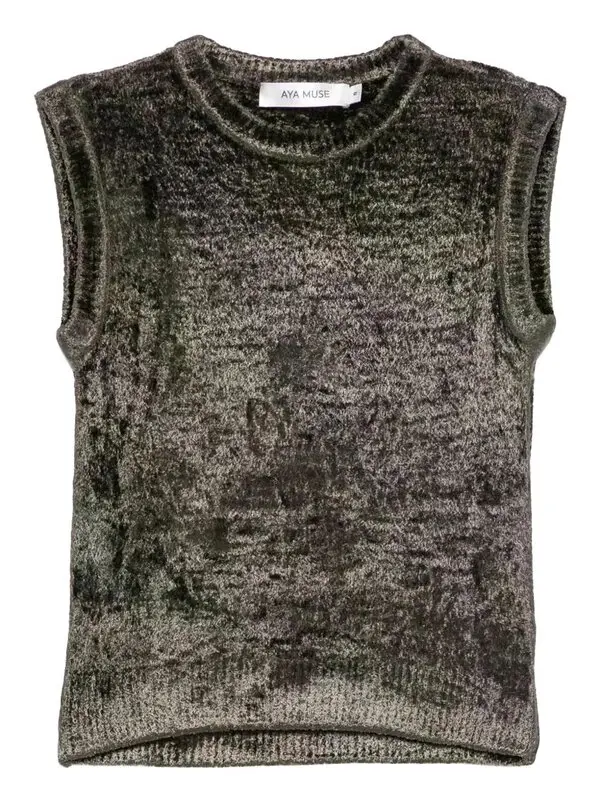 AYA MUSE Knitted Tank Top - Green
