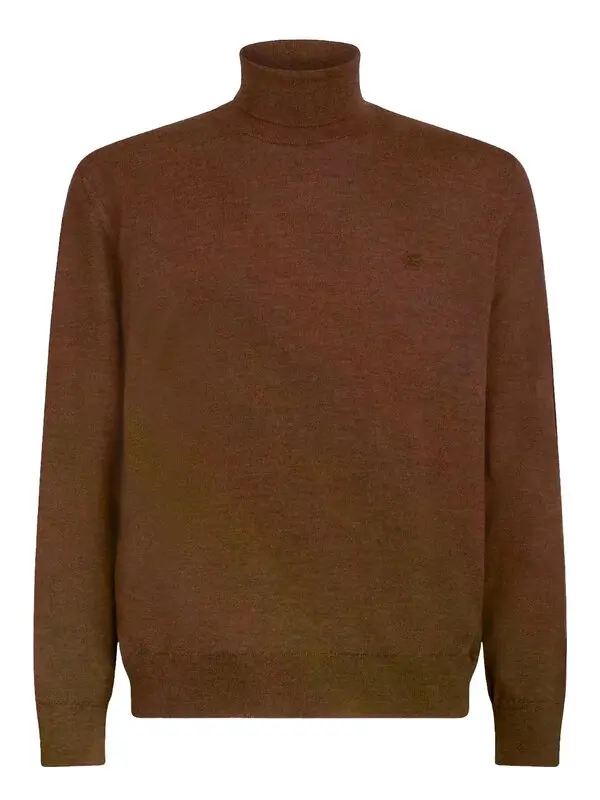 Etro Roll-neck Virgin Wool Jumper - Brown