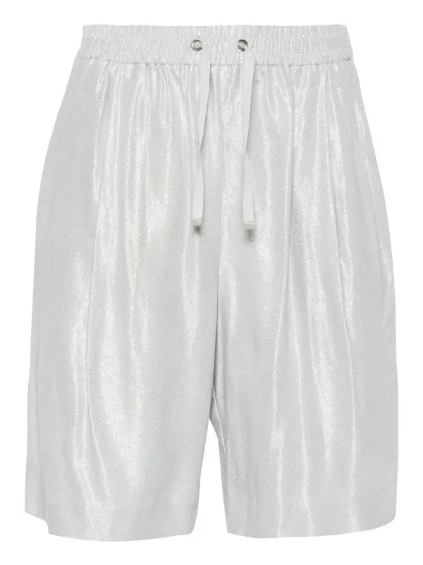 Herno Pleat-detail Shorts - Silver