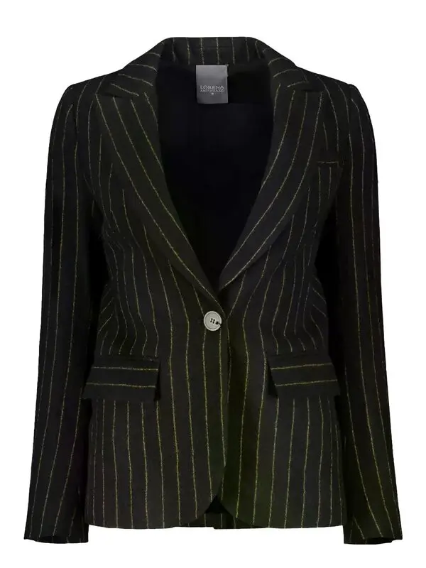Lorena Antoniazzi Virgin Wool Striped Blazer - Black