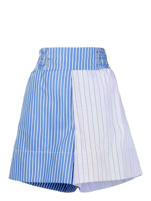 Colville Two-tone Striped Cotton Shorts - Blue