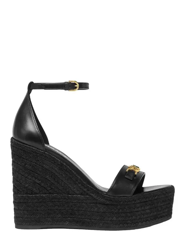 Versace Medusa '95 Espadrille Wedge Sandals - Black