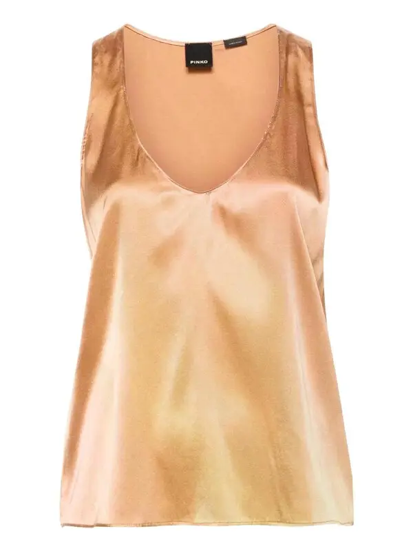 Pinko Marzemino Silk-blend Tank Top - Brown
