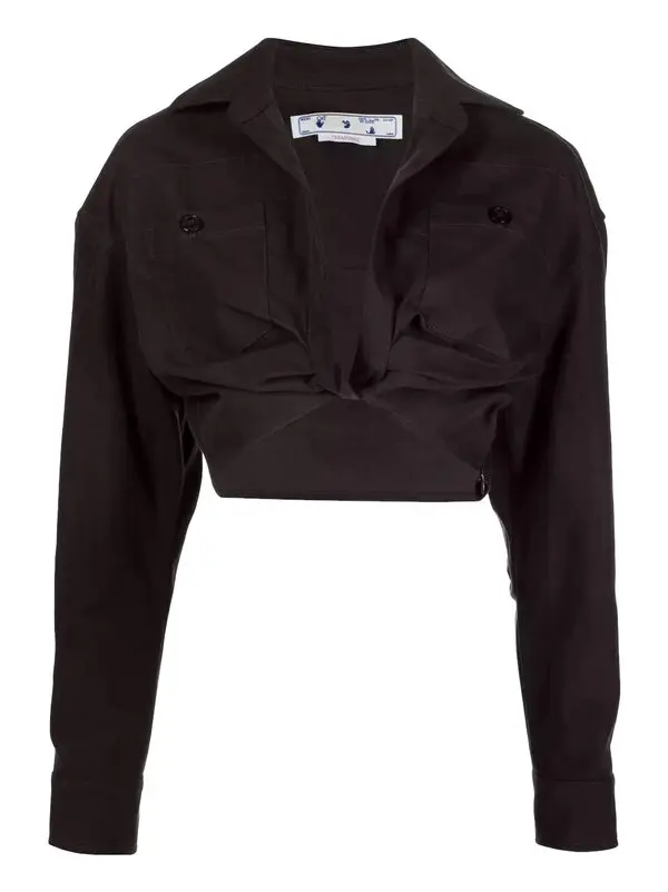 Off-White Twisted Cropped Shirt - Grey