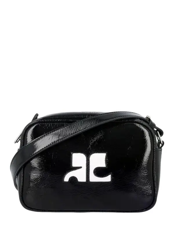 COURREGES Re-edition Naplack Leather Mini Bag - Black
