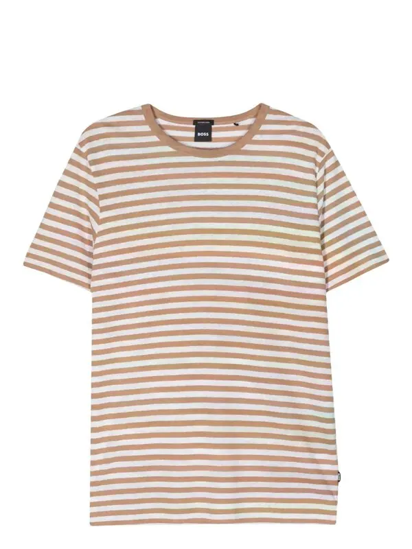 BOSS Short-sleeves Striped T-shirt - Neutrals