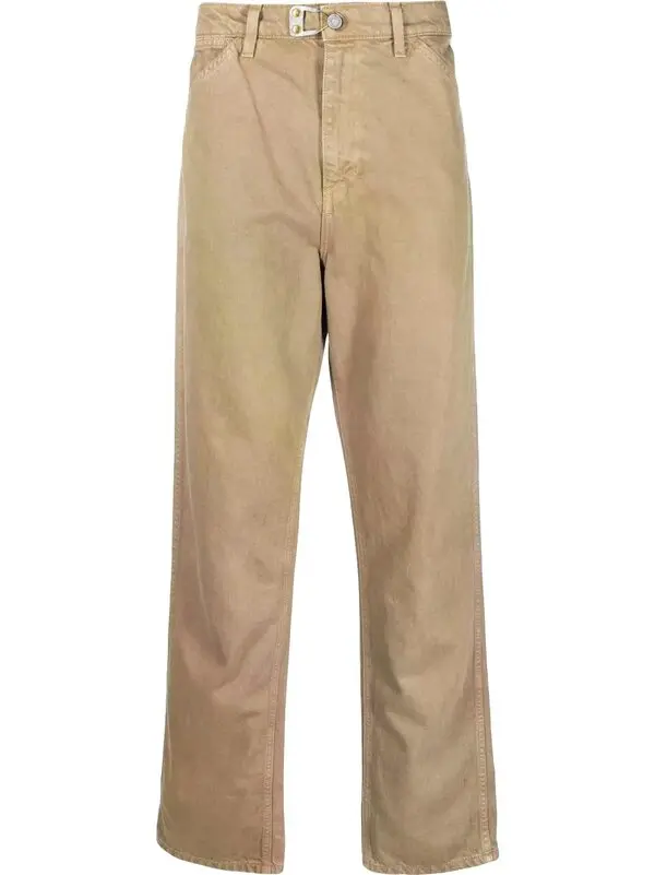 OBJECTS IV LIFE Buckle-detail Straight-leg Jeans - Neutrals