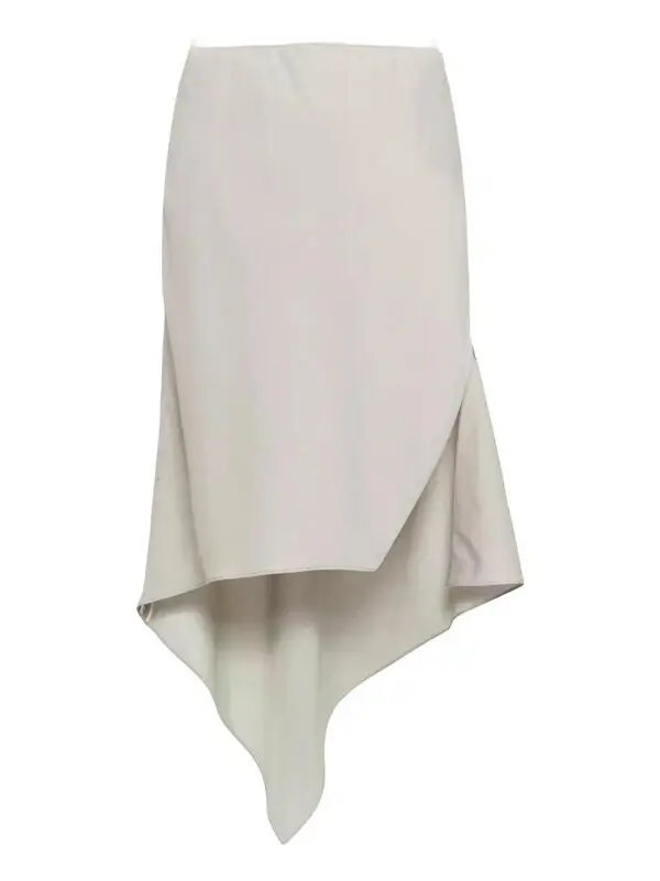 Helmut Lang Asymmetric Wool Midi Skirt - Grey