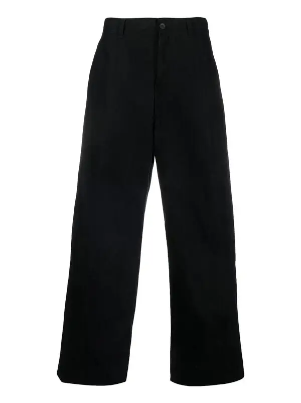 INCOTEX RED X FACETASM Wide-leg Cotton Chino Trousers - Black
