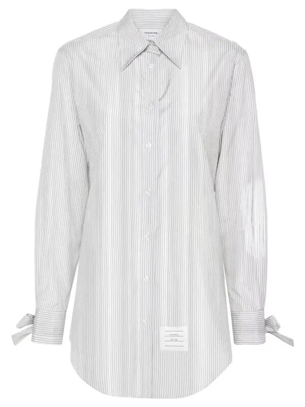 Thom Browne Bow-cuff Shirt Dress - Grey