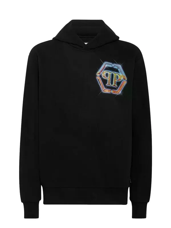 Philipp Plein Embellished Logo-print Hoodie - Black