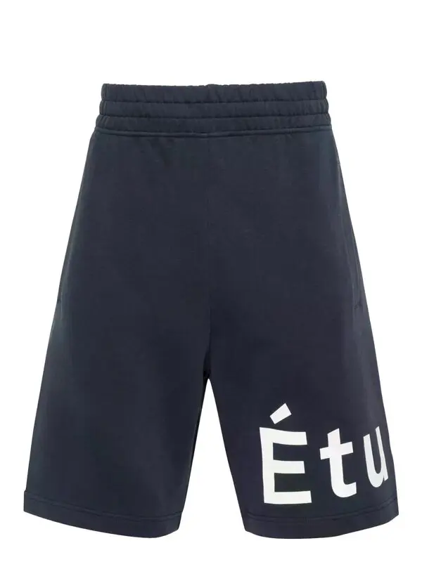 Études Studio Logo-print Cotton Shorts - Blue
