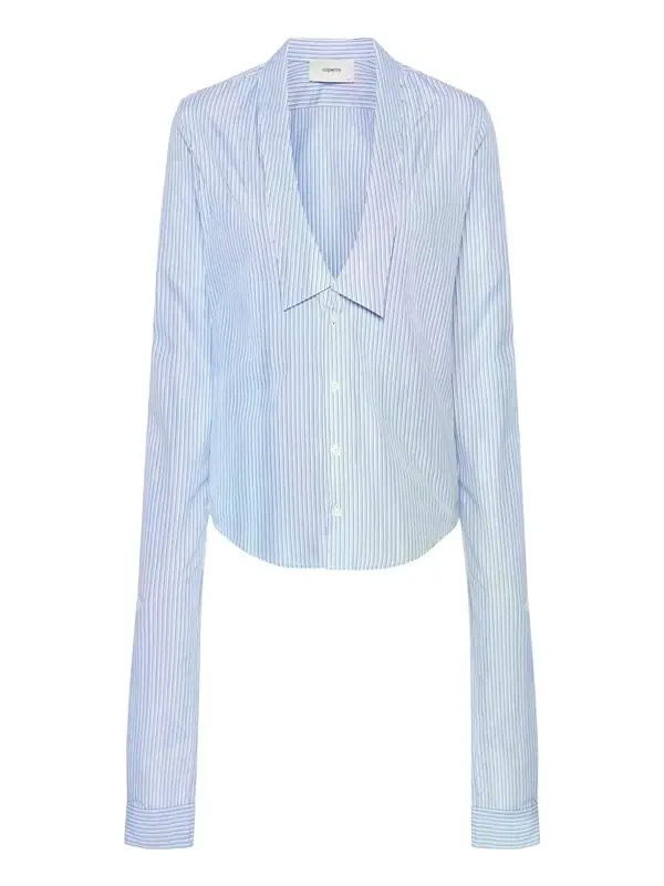 Coperni Striped Cotton Shirt - Blue