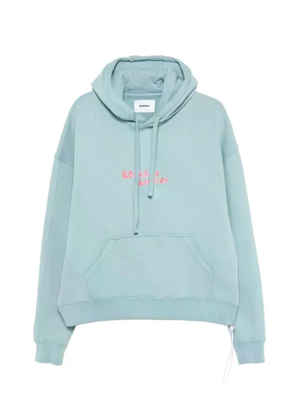 BONSAI Hooded Pullover With Pouch Pocket - Blue