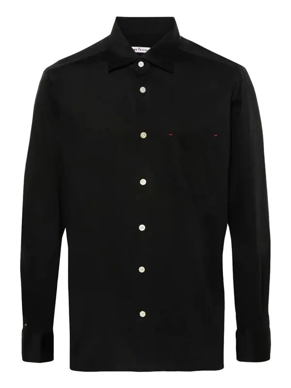 Kiton Classic-collar Cotton Shirt - Black