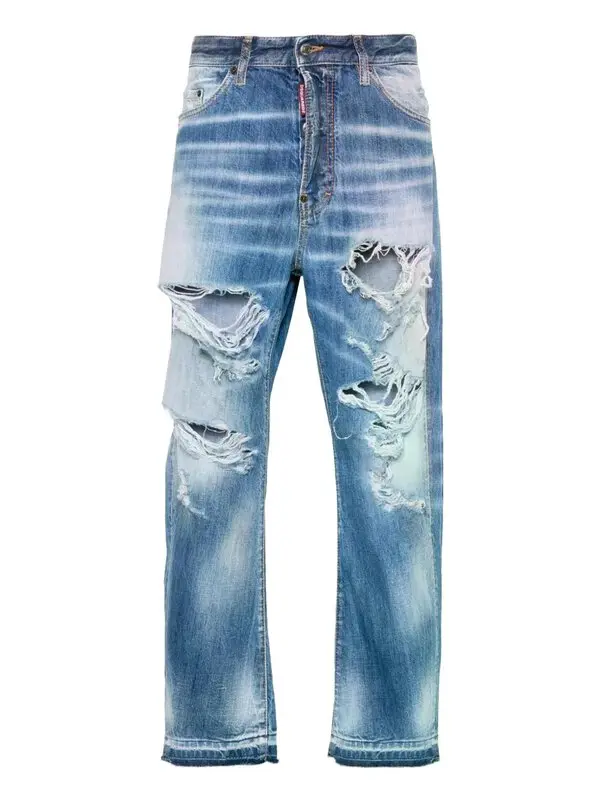 Dsquared2 Bleached Denim Jeans - Blue