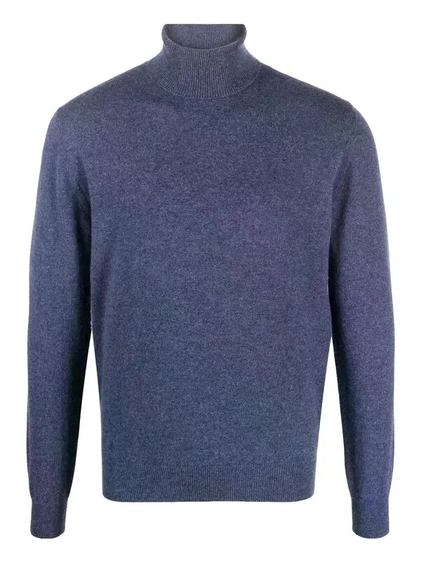 Corneliani Roll-neck Cashmere Jumper - Blue