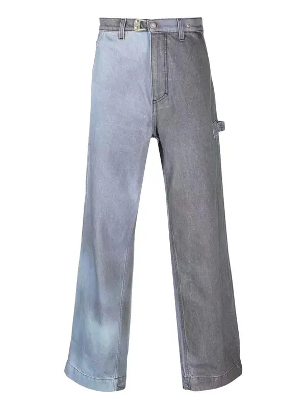OBJECTS IV LIFE Two-tone Wide-leg Jeans - Blue