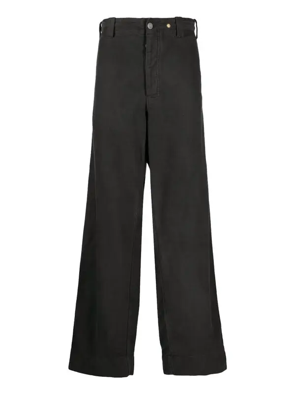OBJECTS IV LIFE Logo-plaque Wide-leg Trousers - Grey