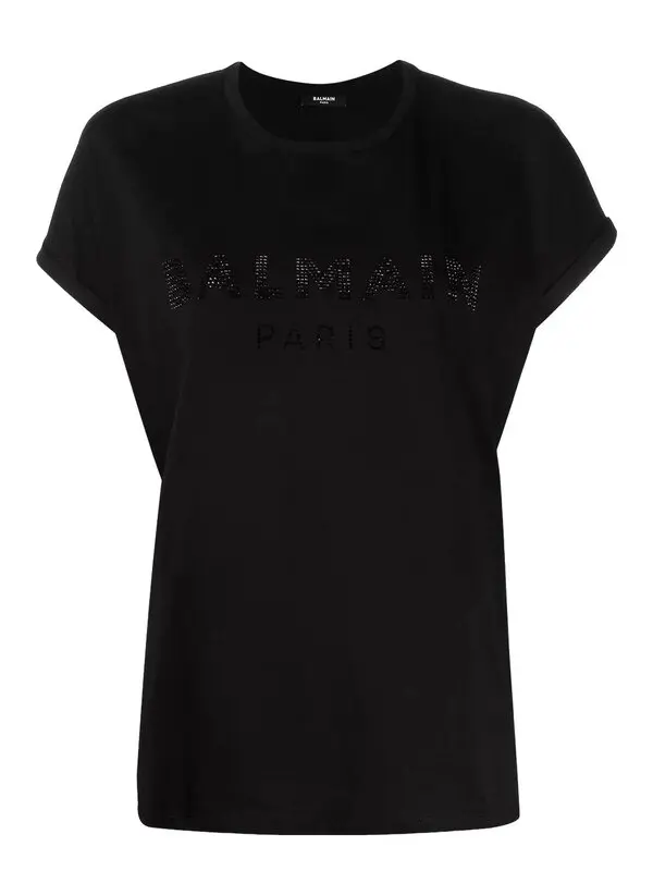 Balmain Embellished-logo T-shirt - Black