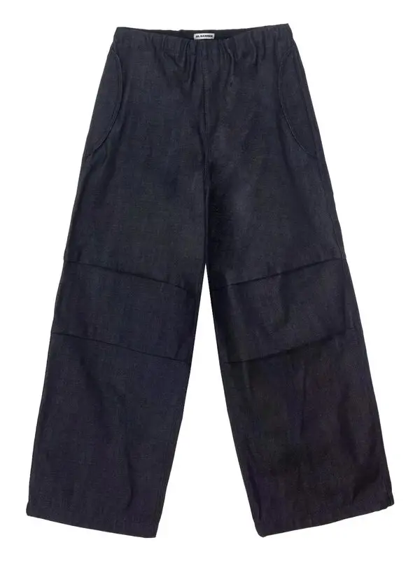 JIL SANDER Elasticated Wide-leg Denim Trousers - Grey