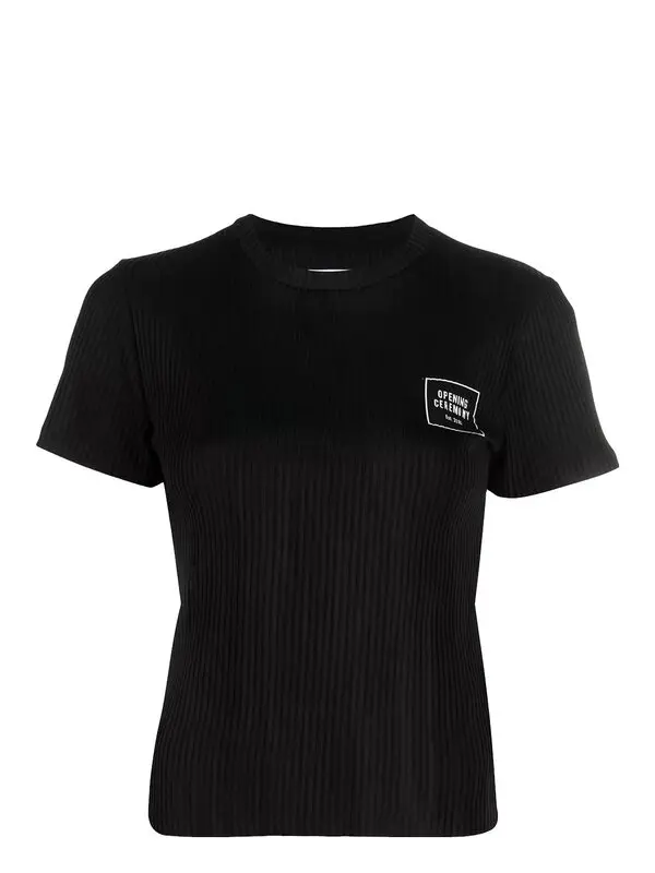 Opening Ceremony Box Logo-print Stretch-cotton T-shirt - Black