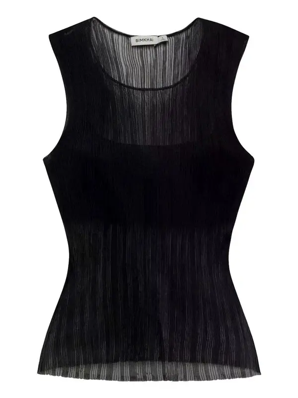 Simkhai Oakley Semi-sheer Tank Top - Black