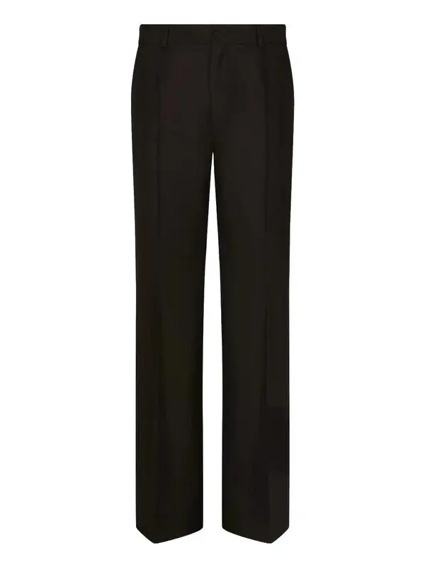 Dolce & Gabbana Stretch-wool Straight-leg Trousers - Black