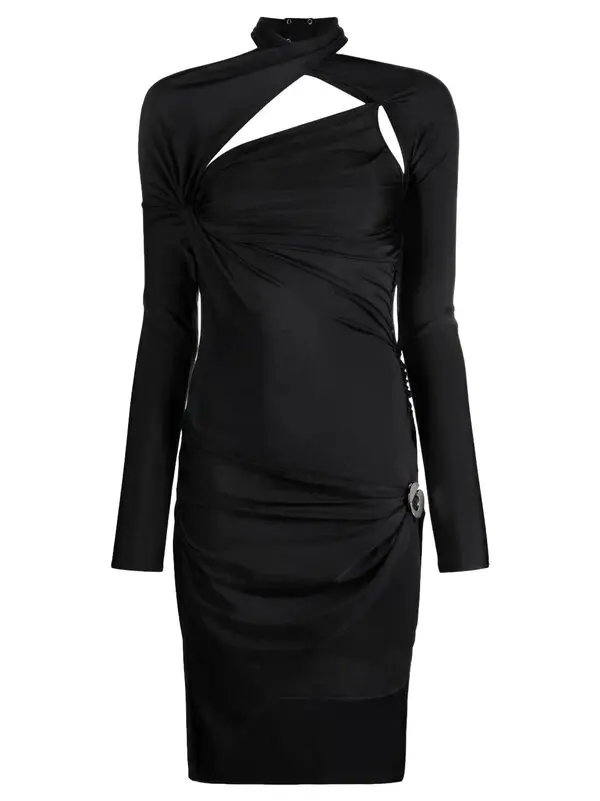 Coperni Asymmetric Twisted Dress - Black