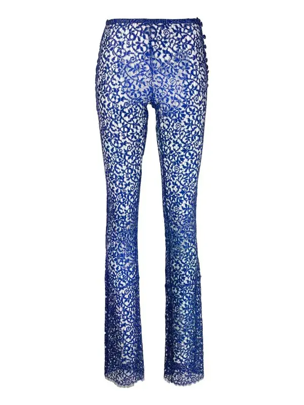 Coperni Corded-lace Flared Trousers - Blue