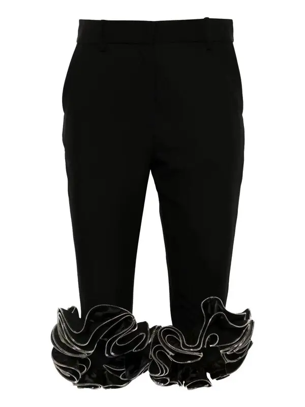 Coperni Zip-detail Ruffled Trousers - Black