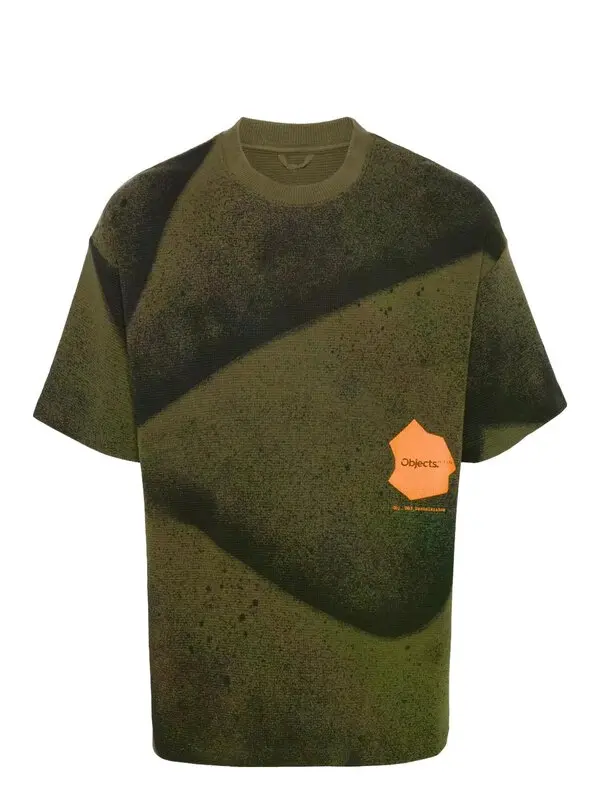 OBJECTS IV LIFE Waffle Logo-print Cotton T-shirt - Green