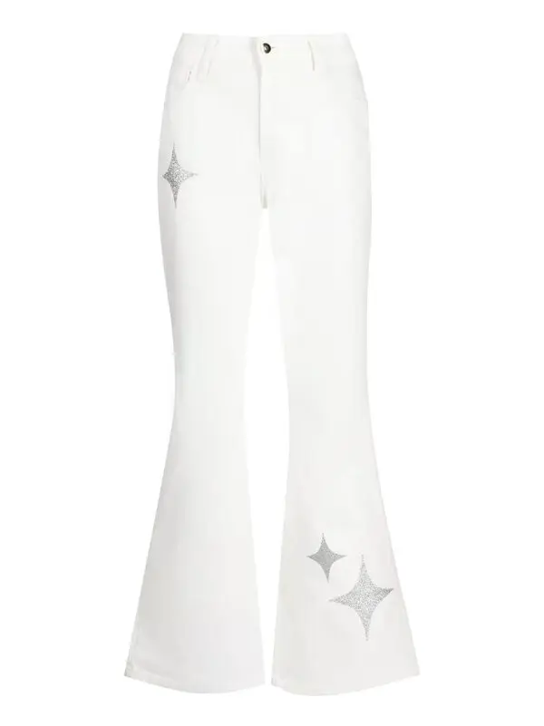 MADISON MAISON Star-print High-rise Flared Jeans - White