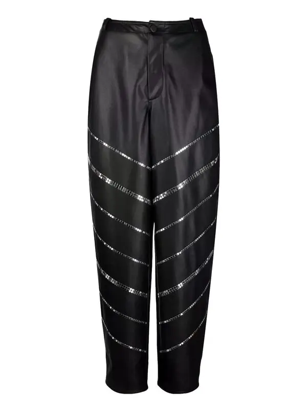 Philosophy Di Lorenzo Serafini Stud-embellished Tapered Trousers - Black