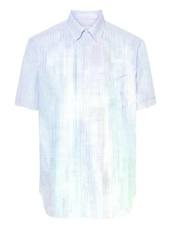 XACUS Check-pattern Cotton Shirt - Blue