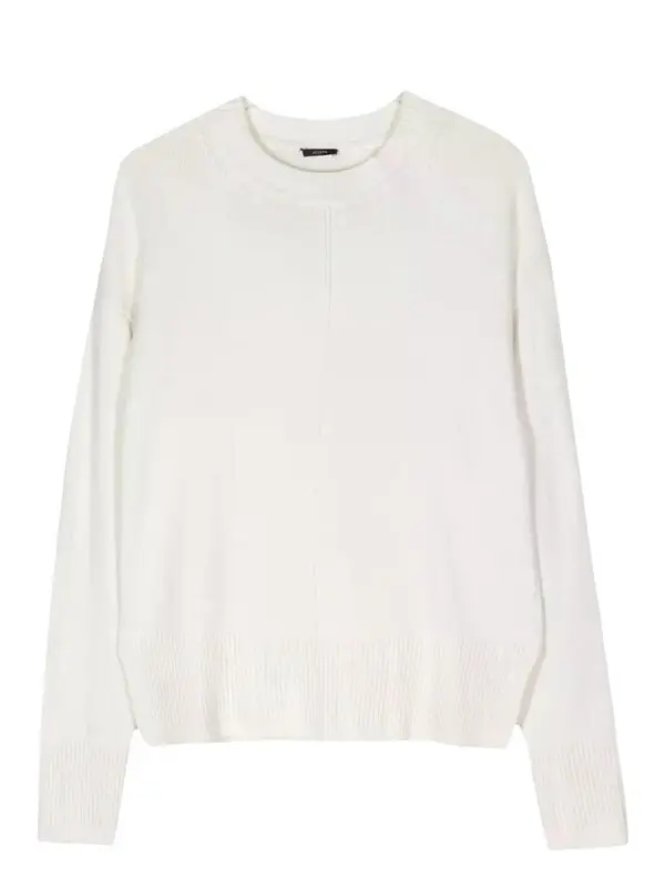 JOSEPH Crew-neck Silk-blend Jumper - Neutrals