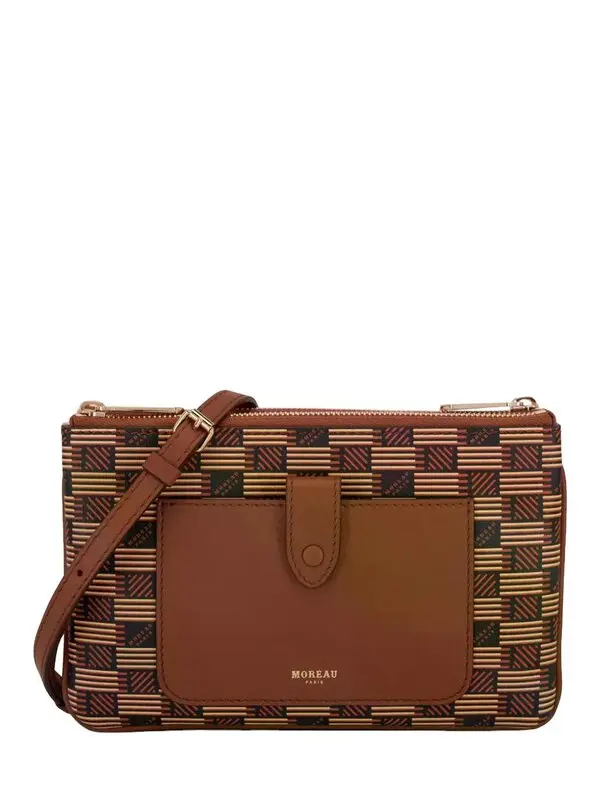 Moreau Double Pouch Crossbody Bag - Brown