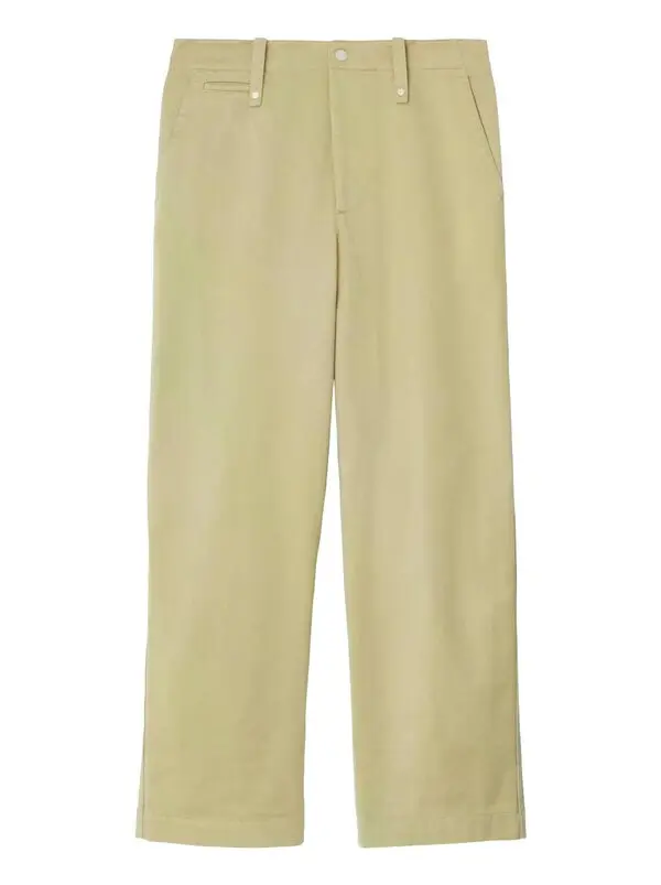 Burberry Wide-leg Cotton Trousers - Neutrals