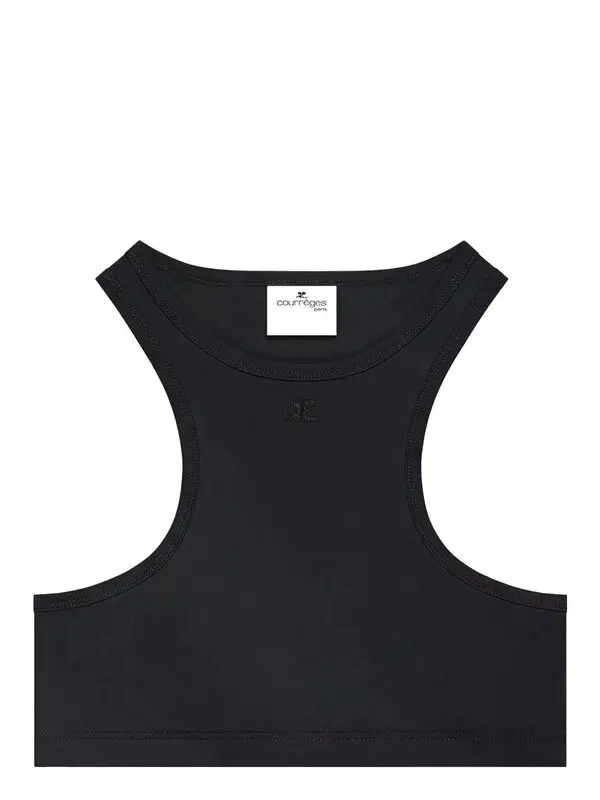 COURREGES Racerback Crop Top - Black