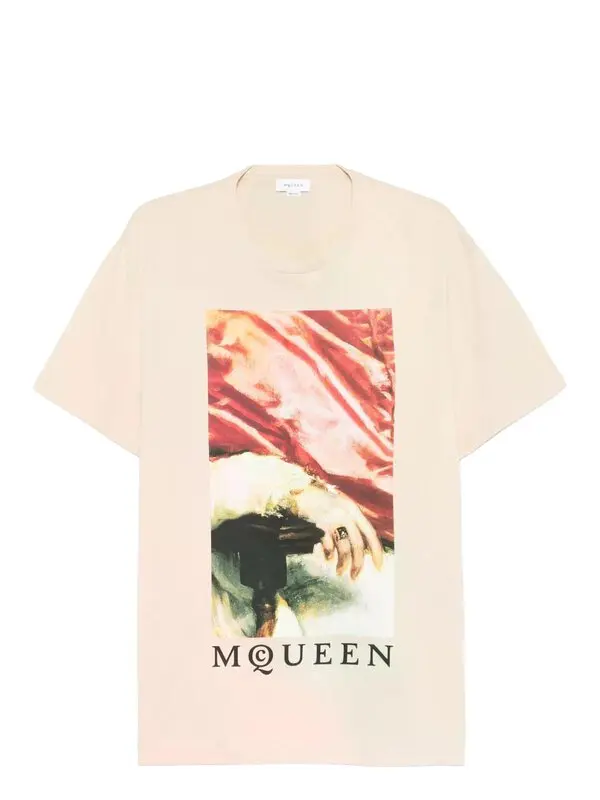 Alexander McQueen Painting-print T-shirt - Neutrals