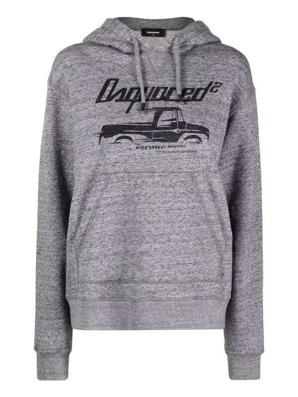 Dsquared2 Truck-print Hoodie - Grey