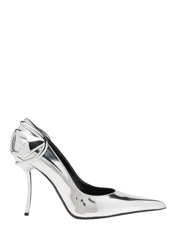 DIESEL® D-ten&half P Pointed Slingback Pumps - Silver
