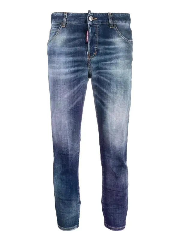 Dsquared2 Distressed Cropped Jeans - Blue