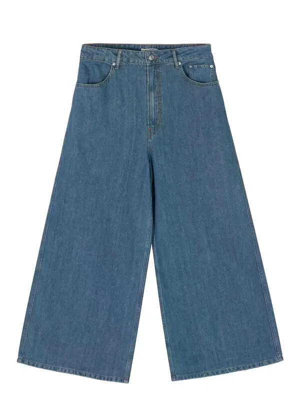 Gauchère Mid-rise Wide-leg Trousers - Blue