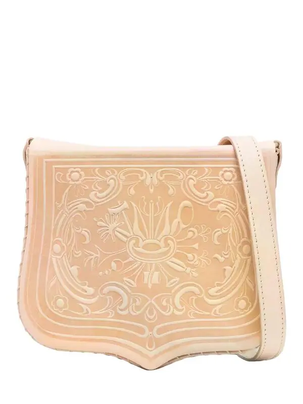 Zeus+dione Embossed Leather Crossbody Bag - Neutrals