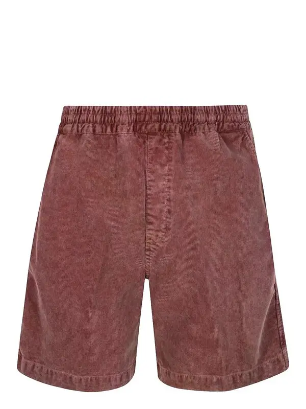 Carhartt Work In Progress Logo-patch Corduroy Shorts - Red