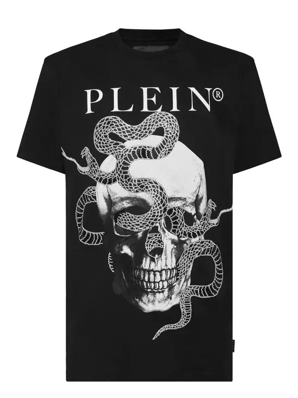 Philipp Plein Ss Stones Snake T-shirt - Black