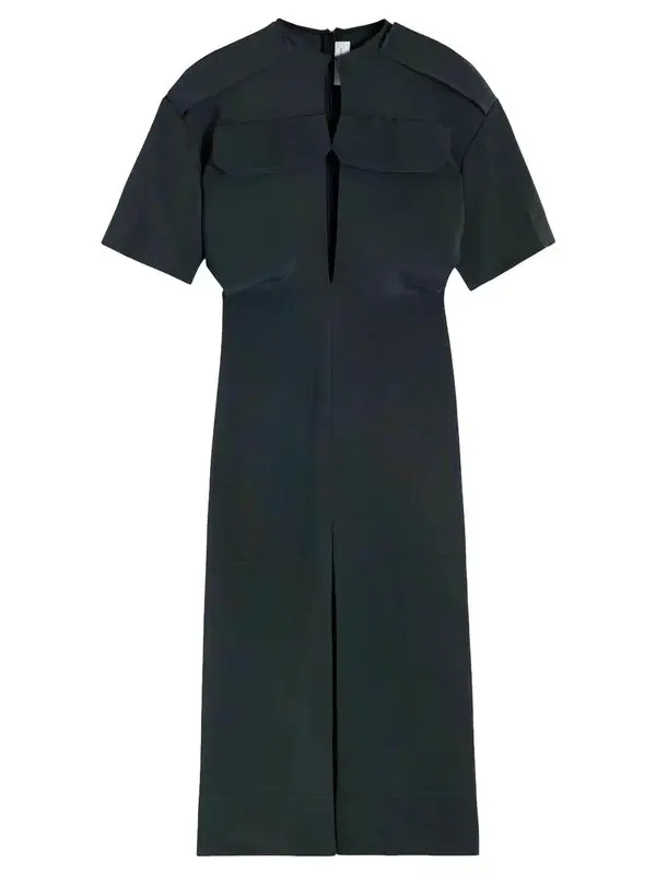 Victoria Beckham Utility Detail Midi Dress - Grey