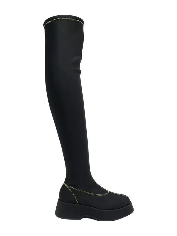 GANNI Retro Flatform Above-knee Boots - Black