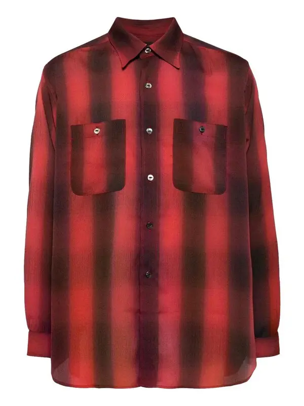 Needles Plaid Check-print Long-sleeve Shirt - Red